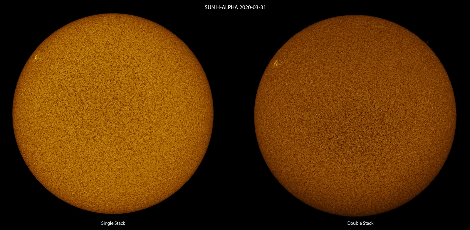 Sole in H-alpha, ovvero: single-stack VS double-stack, un confronto ...